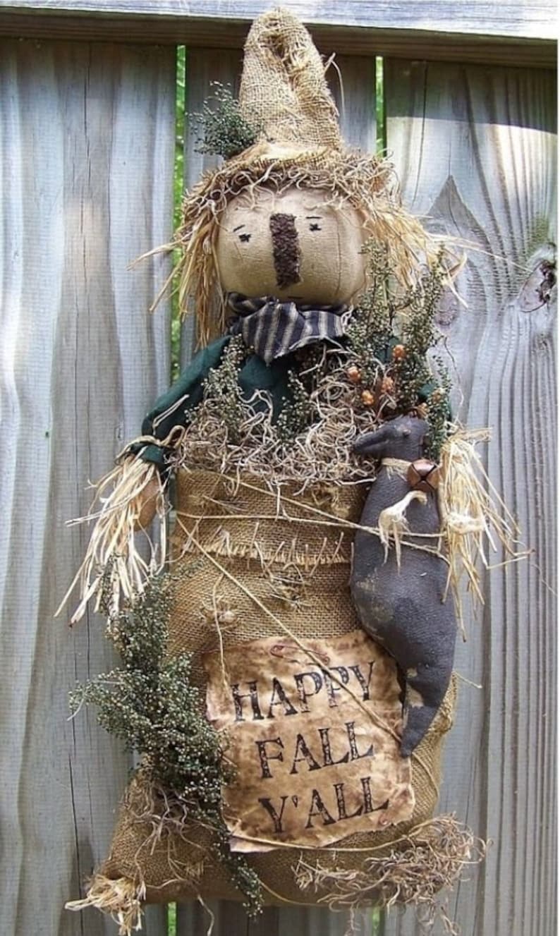 RP352E - Happy Fall, Primitive Scarecrow PDF Download Cloth Doll ...