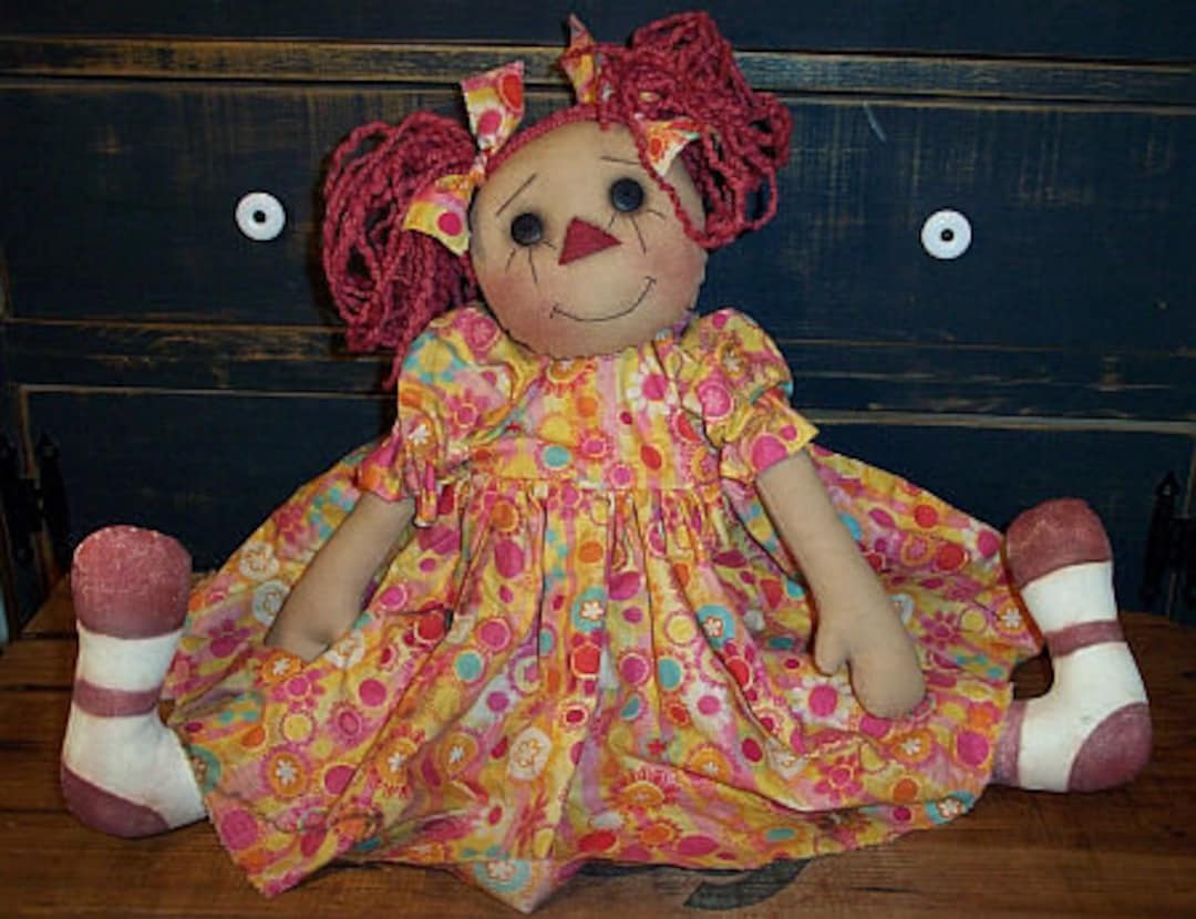 RP317E - Piggy Tails Penny, 22" PDF Raggedy Ann Cloth Doll Pattern by ...