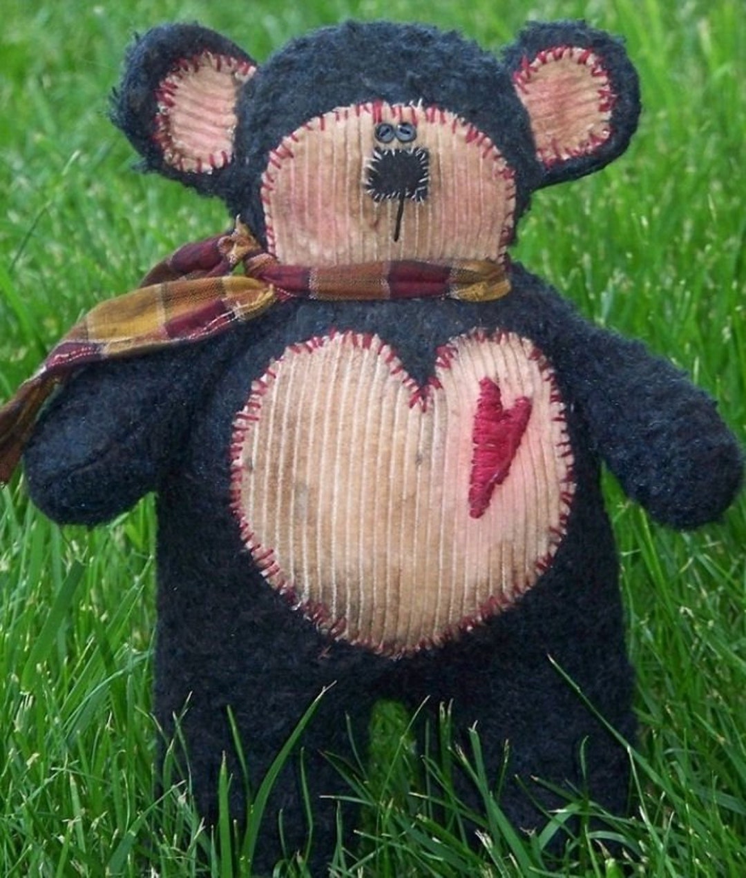 RP218E - Bearly Love - 11" Primitive Bear, Animal PDF Cloth Doll ...