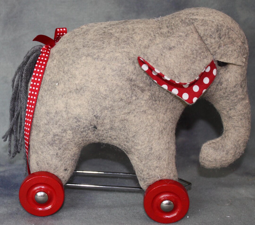 CH103E - Pull Toy Elephant Tutorial and Pattern ~ PDF Download Sewing ...