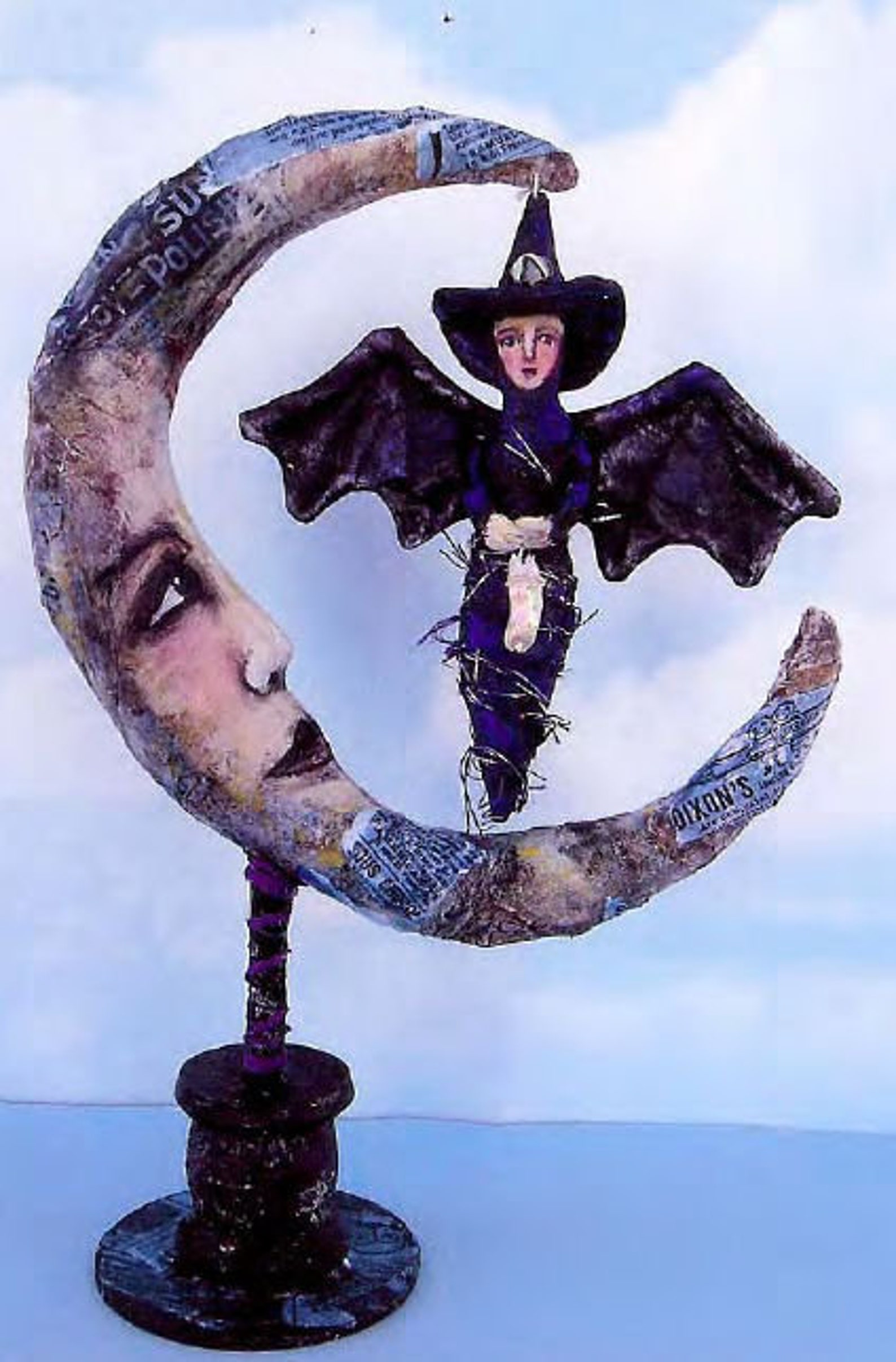 SE771 - Paper Moon, Moon and Witch Fabric Art Doll Pattern, Sewing ...