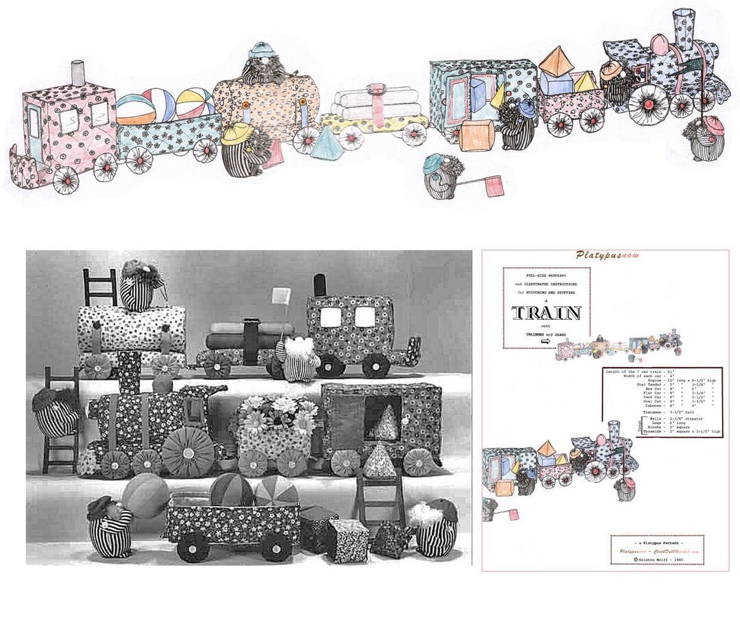 61" Long Cloth Train ~ Cloth Train Making Pattern by Colette Wolff of ...