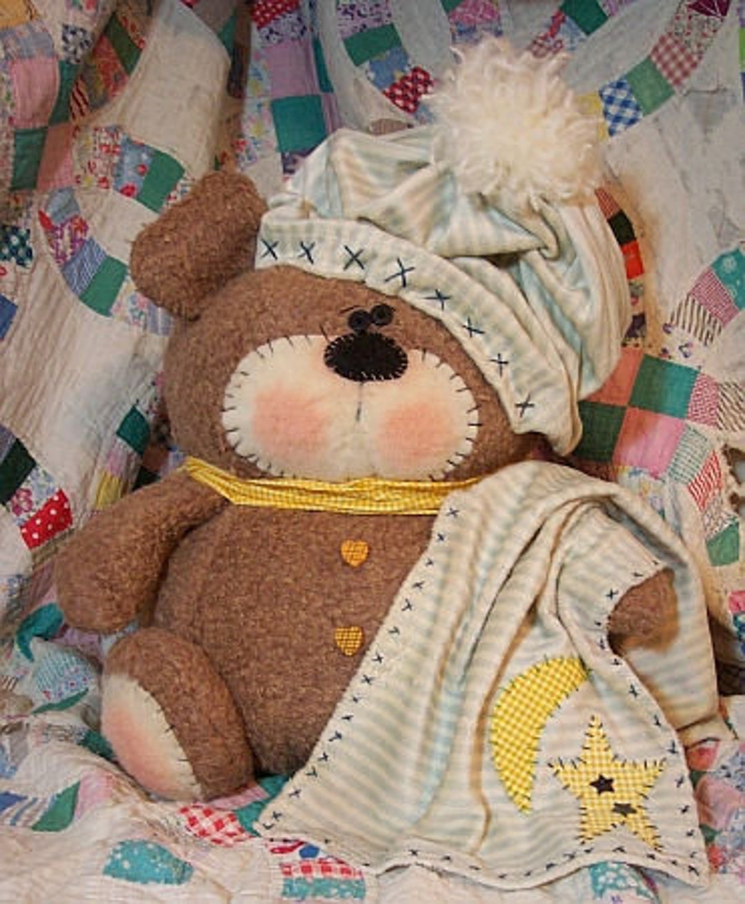 RP313E - Bedtime Bear - 16" Bear, Animal PDF Cloth Doll Pattern by ...