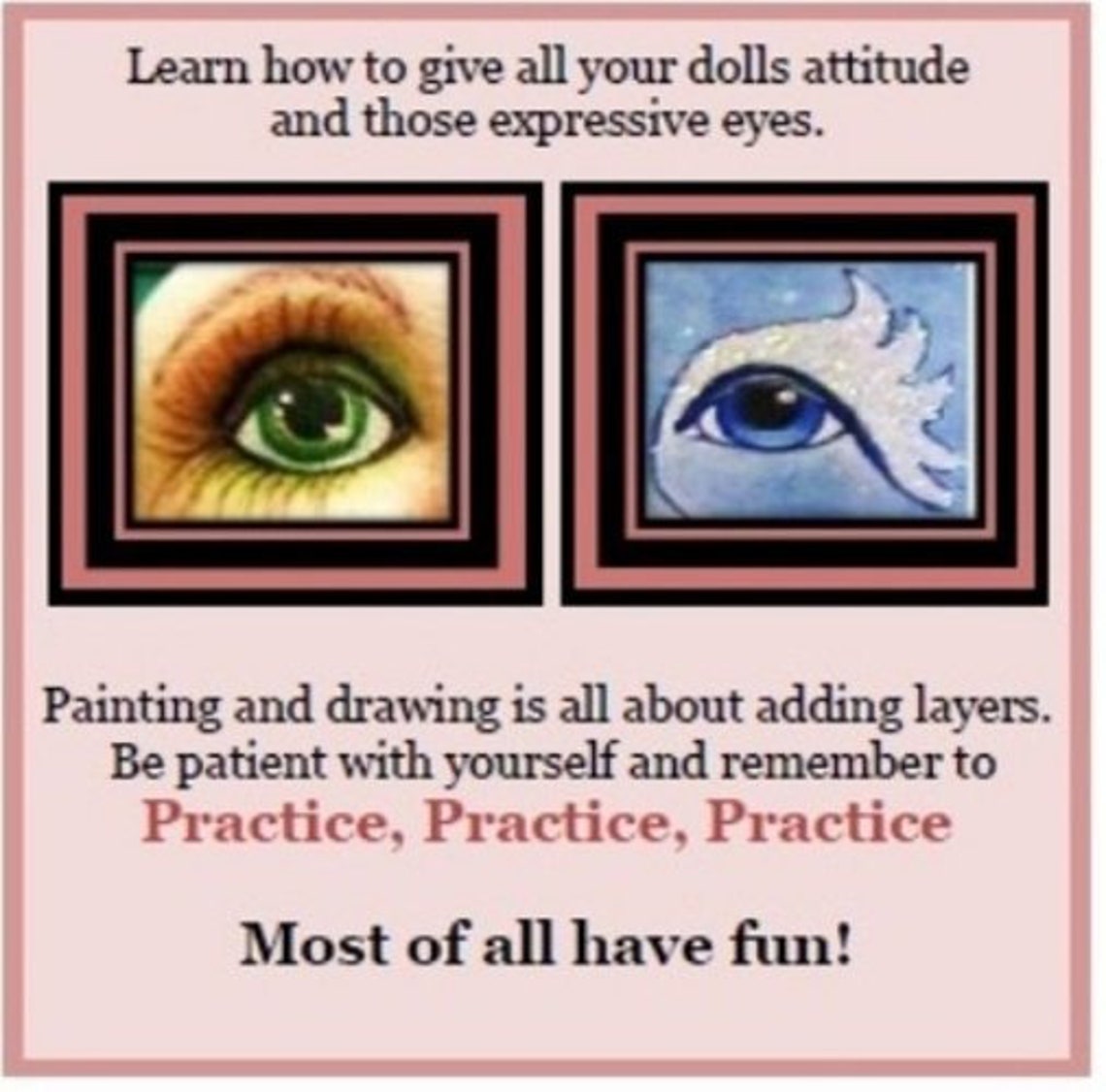 Those Beautiful Doll Eyes Tutorial by Kat Lees PDF Download - Etsy