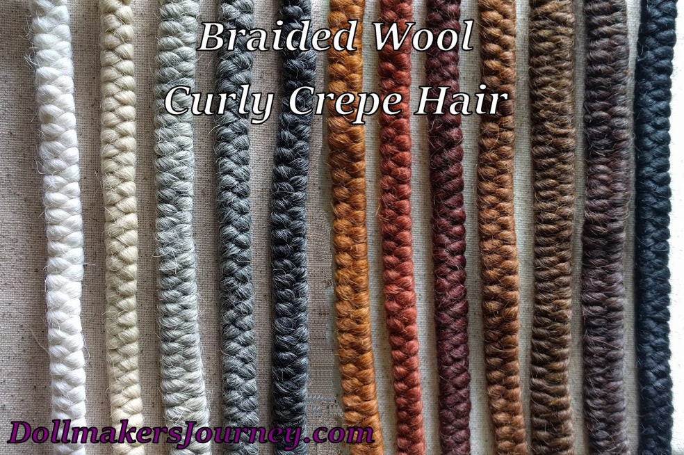 Braided Wool Curly Crepe Hair Perfect for Doll Hair or - Etsy