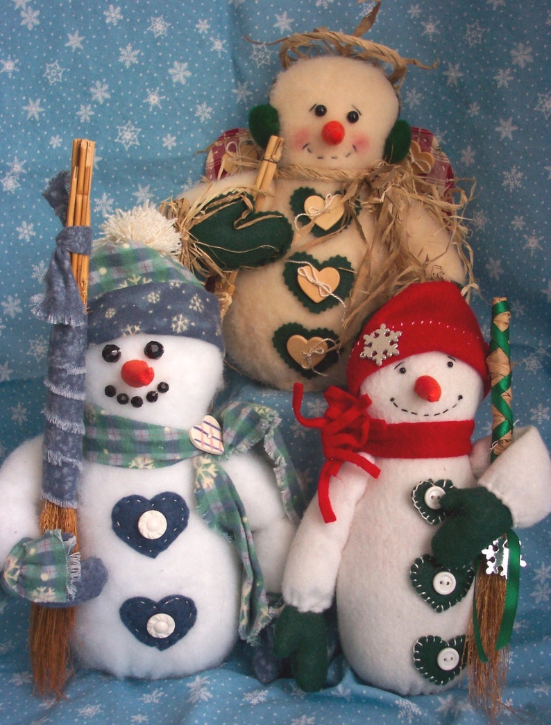 Snowman Tree Topper, Cloth Doll Sewing Pattern - PDF Download by Billie ...
