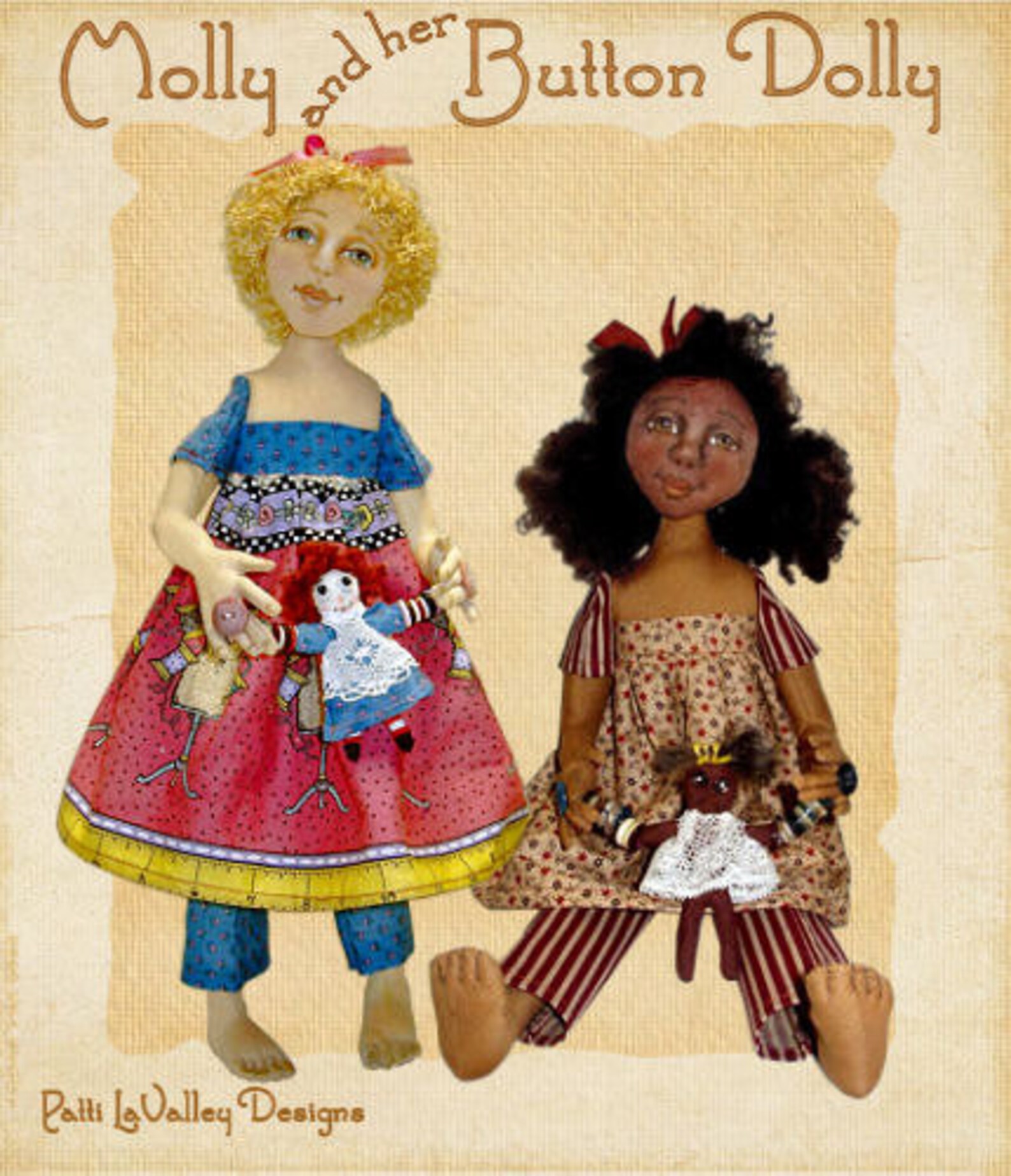 PL823E - Molly and Her Button Dolly PDF - Cloth Doll Making Sewing ...
