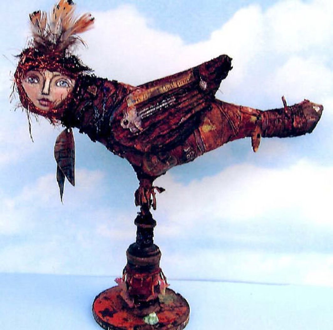 SE772 - Embellished Bird, Bird Art Doll Pattern, Sewing Cloth Doll ...