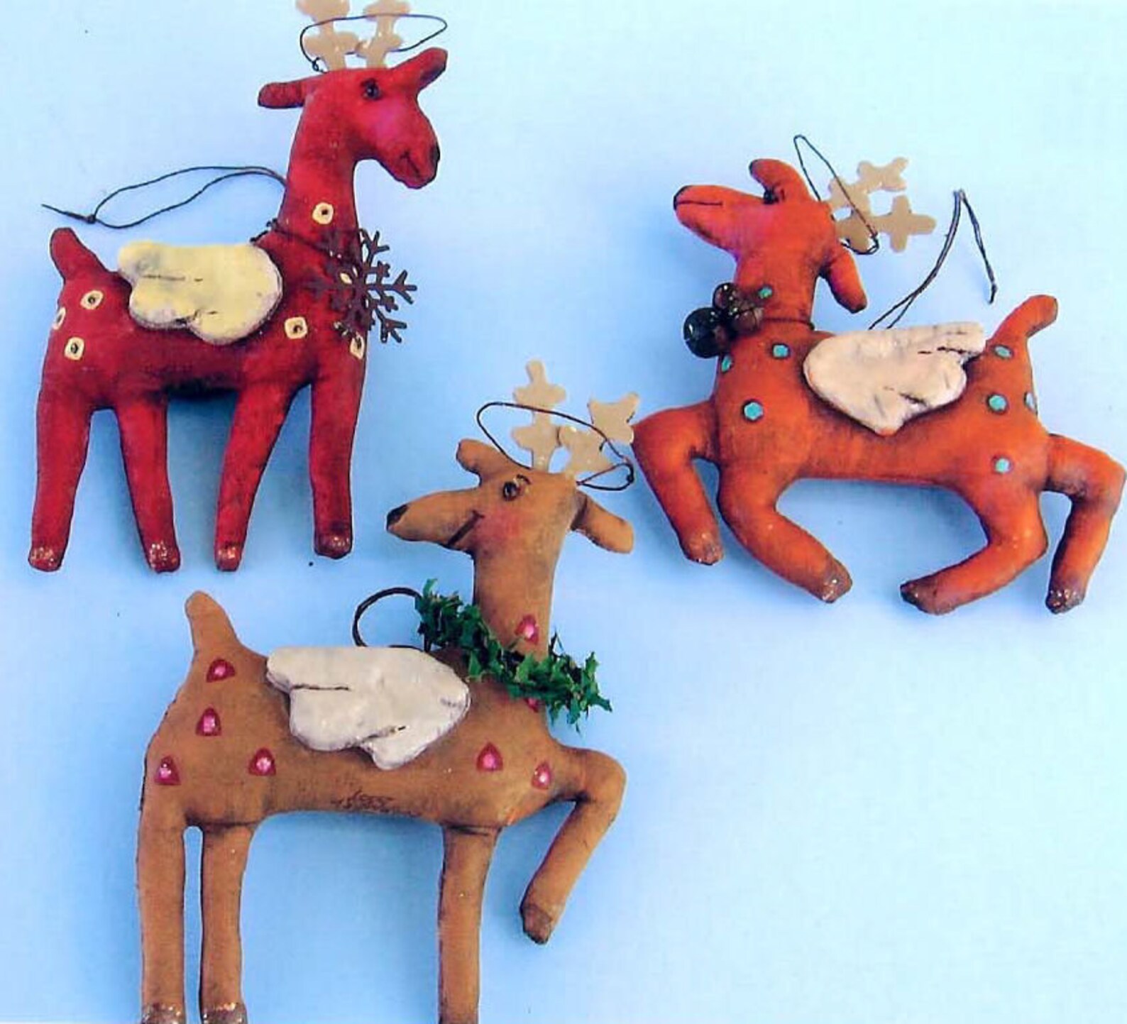 SE807 Reindeer Angels Ornaments Sewing Fabric Pattern PDF - Etsy