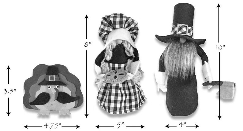 New! - Thanksgiving Pilgrims Gnomes - Doll Pattern and Instructions ...