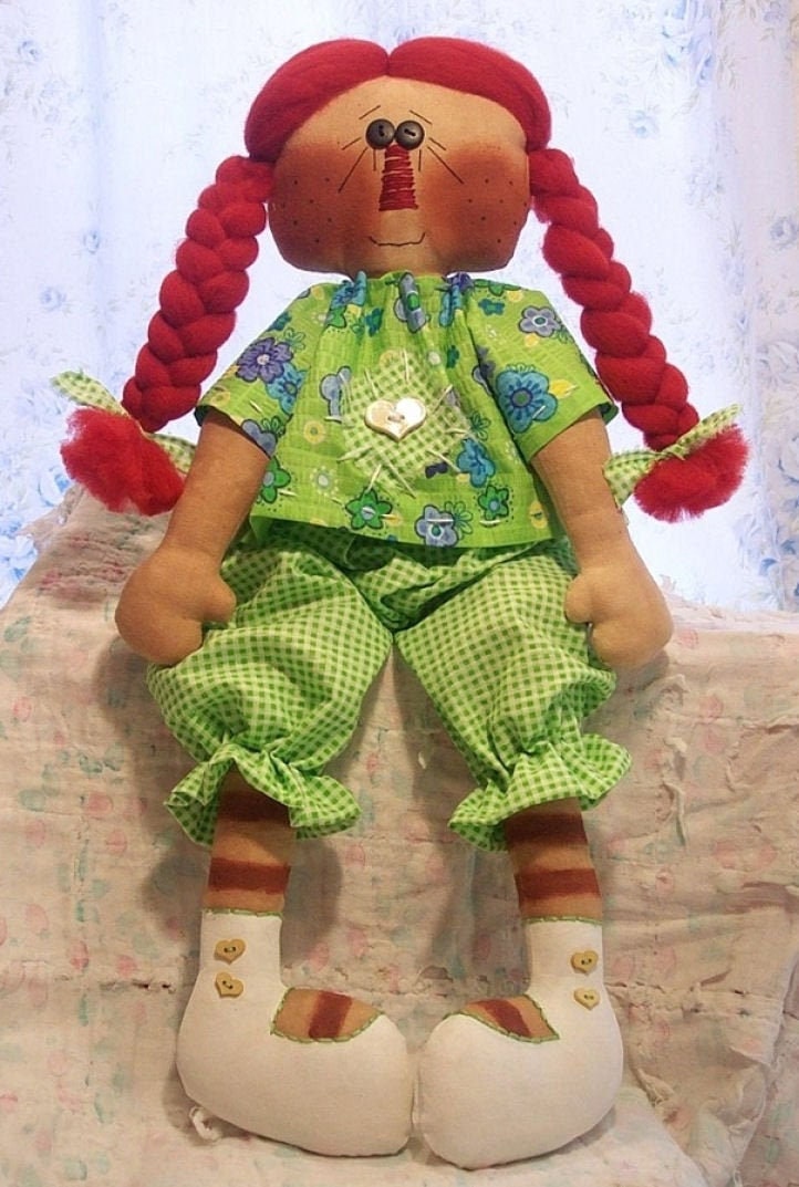 RP204E Becky Ann, 22 Raggedy Ann Cloth Doll Sewing Pattern by Michelle ...