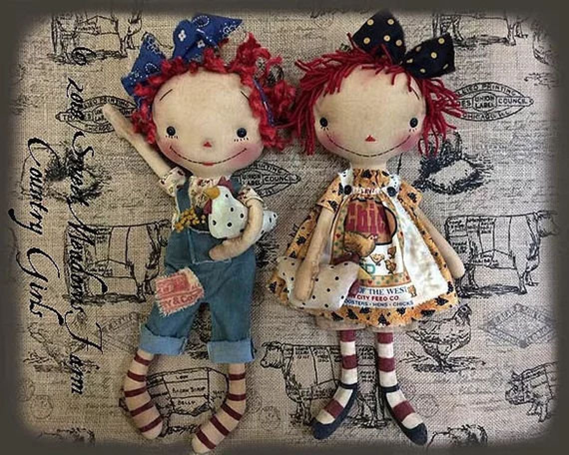 Country Girls 18 Raggedy Ann Cloth Doll Making Pattern - Etsy