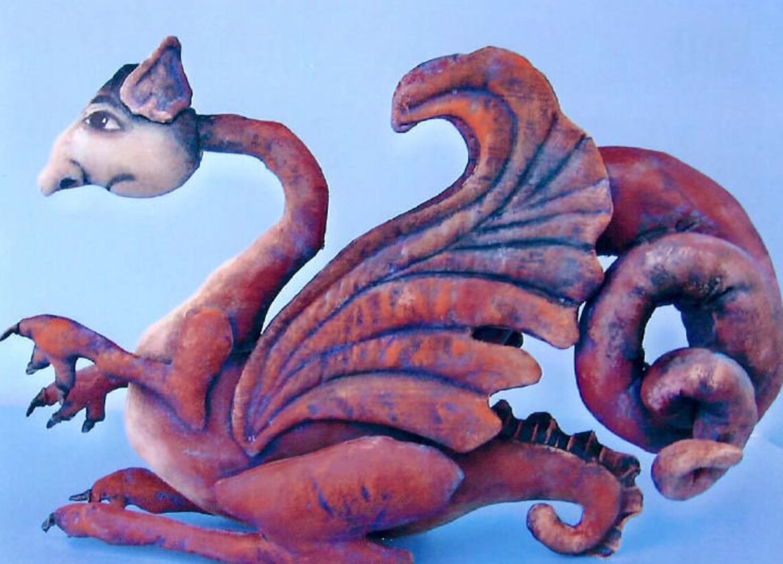 SE764 Cecil Dragon Fabric Art Doll Pattern Sewing Cloth - Etsy