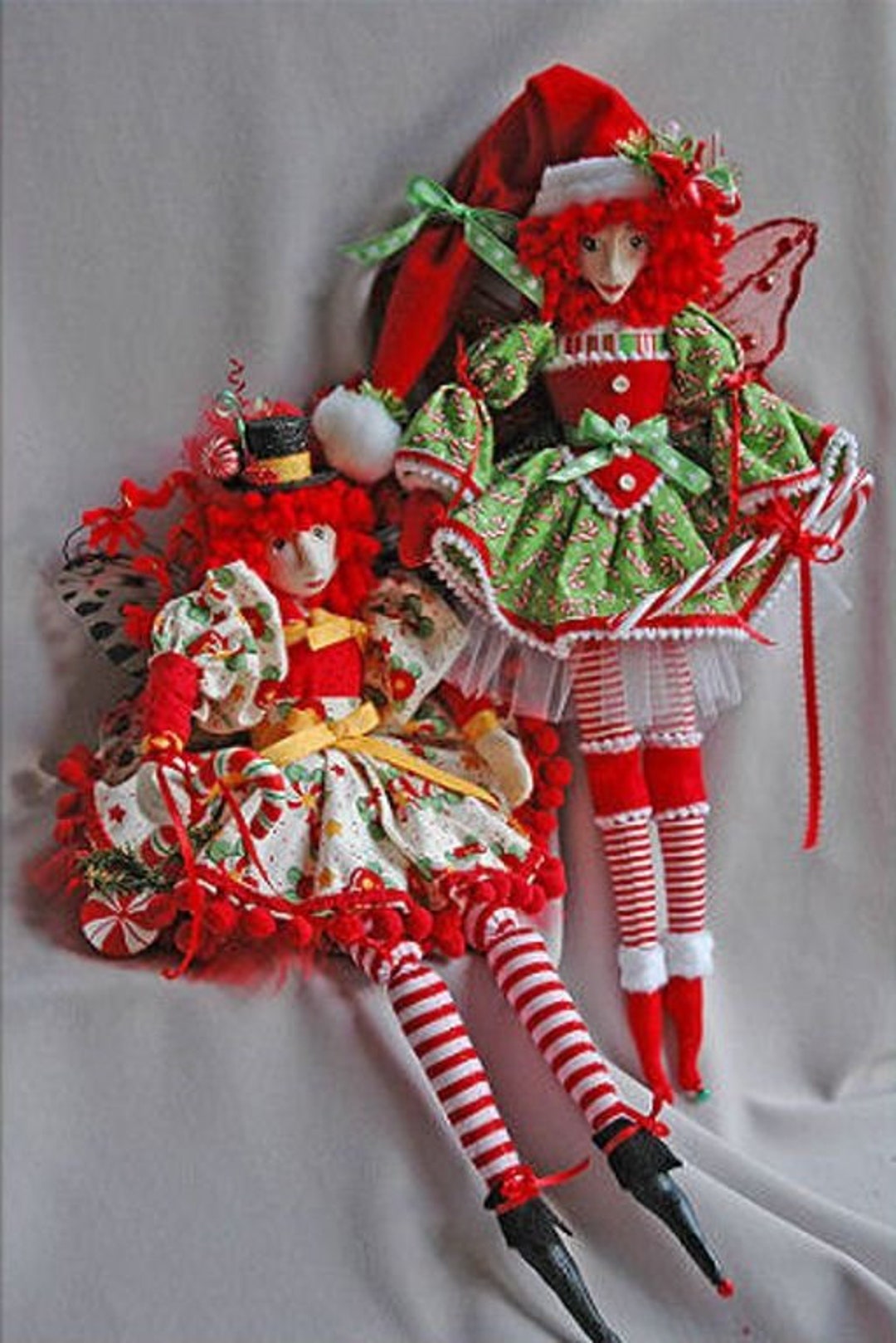 HB809E - Candice Cane & Pepper Mint - 18" Christmas Fairies Cloth Doll ...