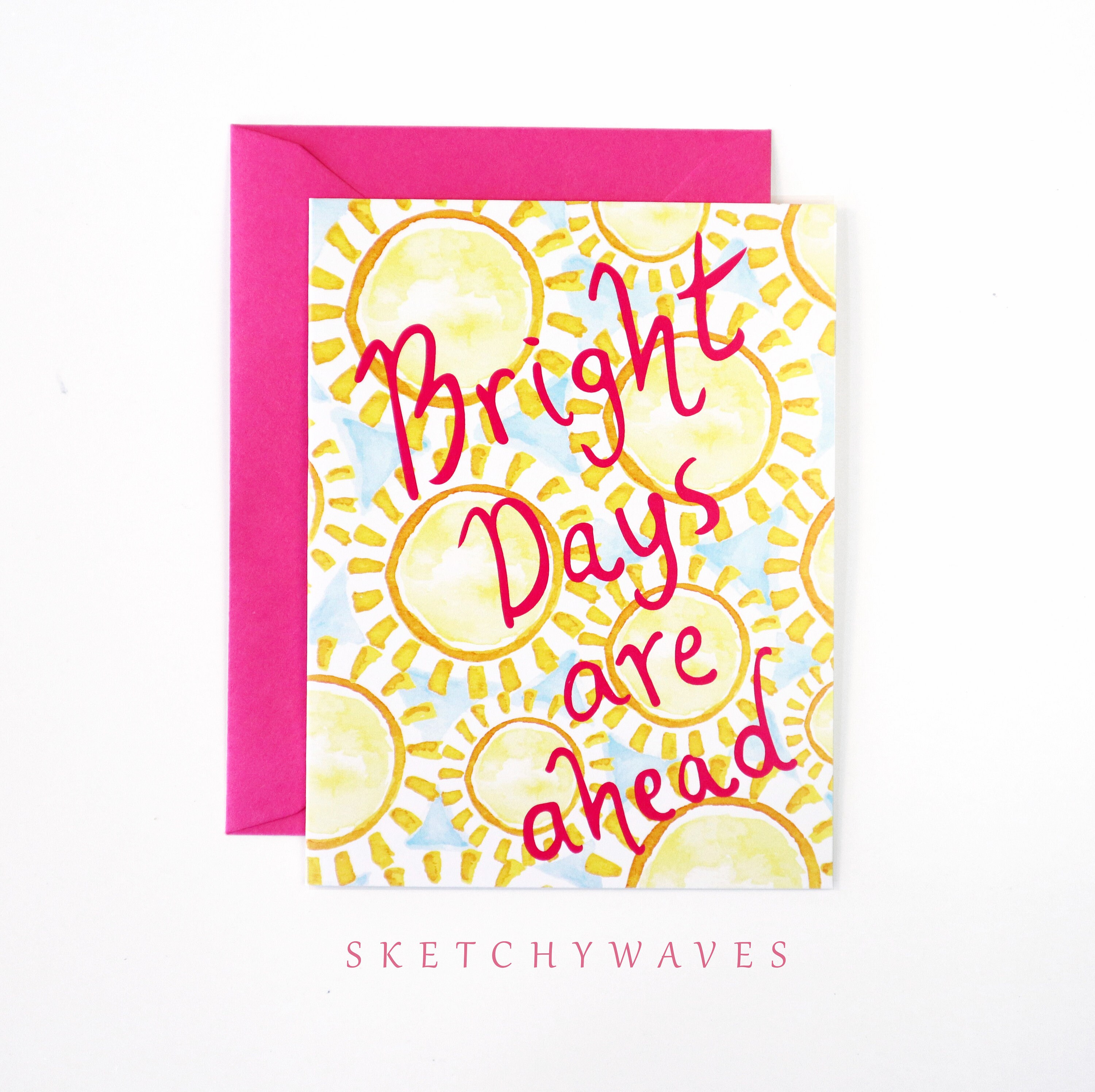 Sun Encouragement Card - Cheerful, Happy, Positive, Inspirational ...