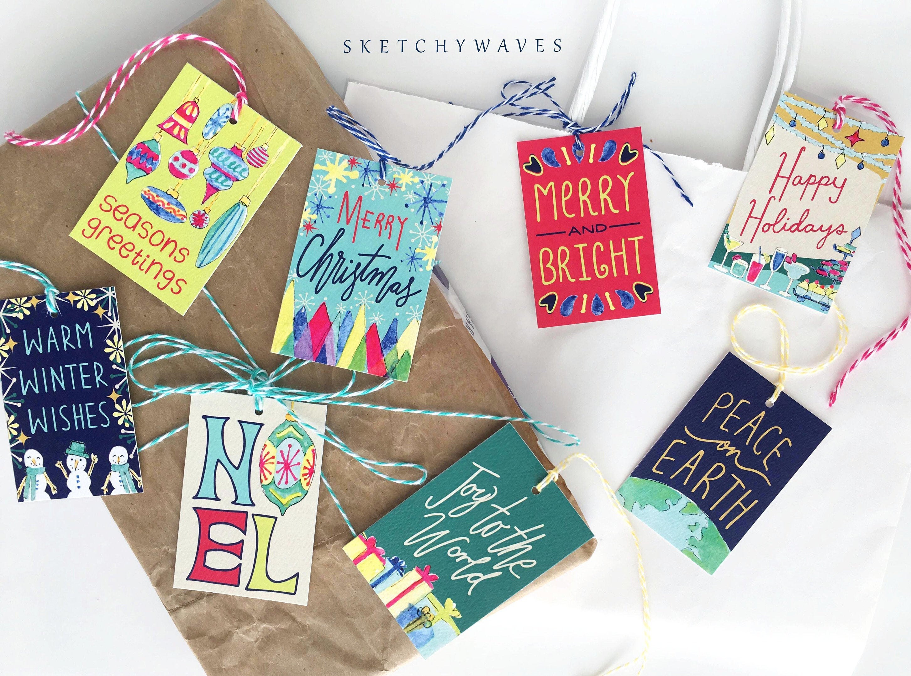 Retro Holiday Gift Tags Mid Century Modern Christmas Vintage 1950's ...