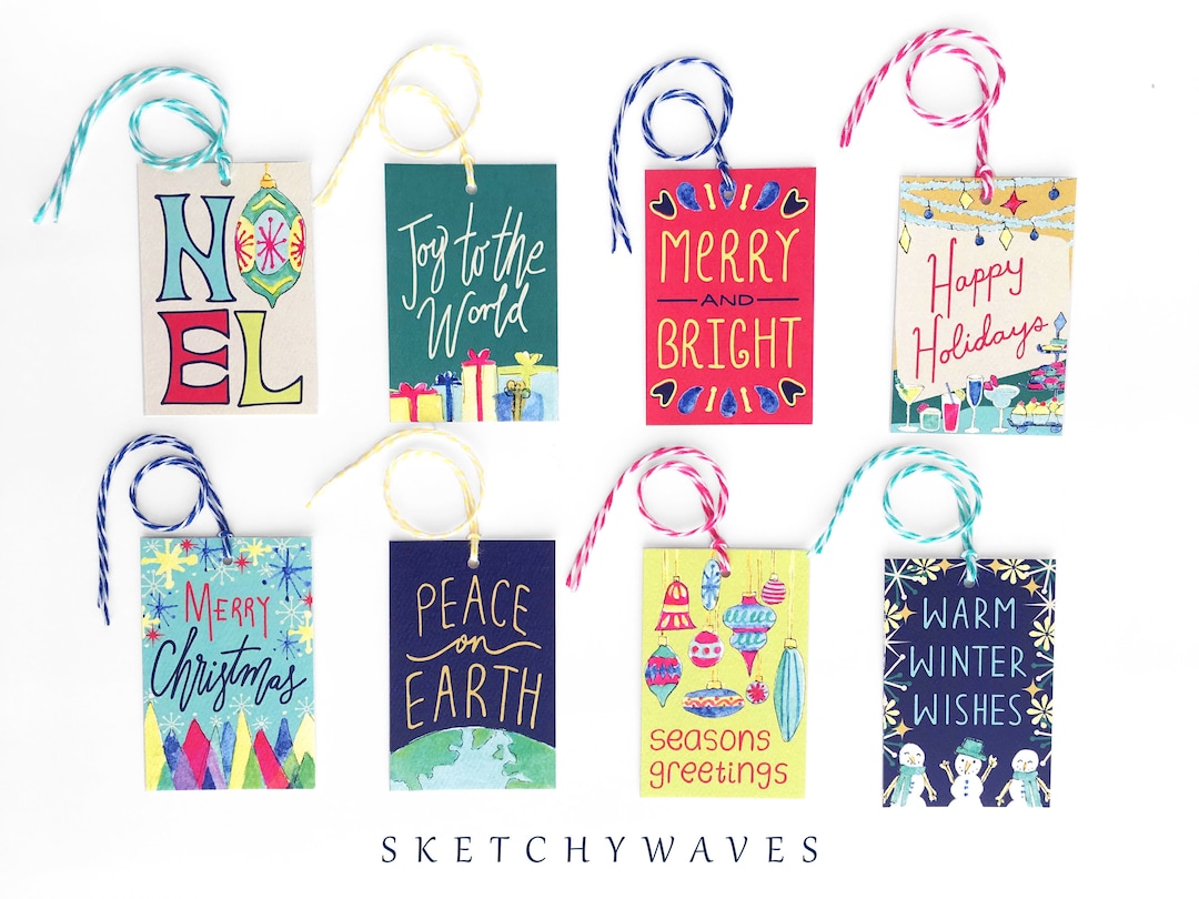 Retro Holiday Gift Tags - Mid Century Modern Christmas - Vintage 1950's ...