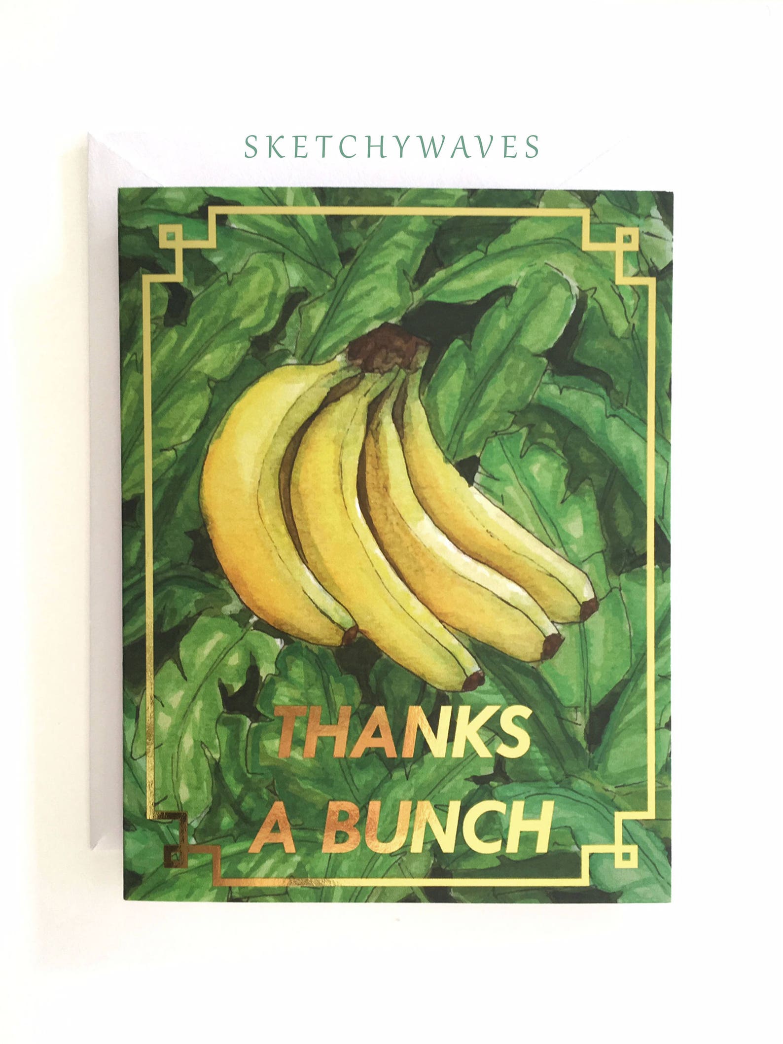 Banana Thank You Card, Note - "thanks a Bunch" - Funny, Pun, Cute ...