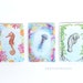 Sea Animals Mini Cards-seahorse, Jellyfish, Manatee, Pufferfish ...