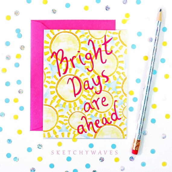 Sun Encouragement Card Cheerful Happy Positive - Etsy
