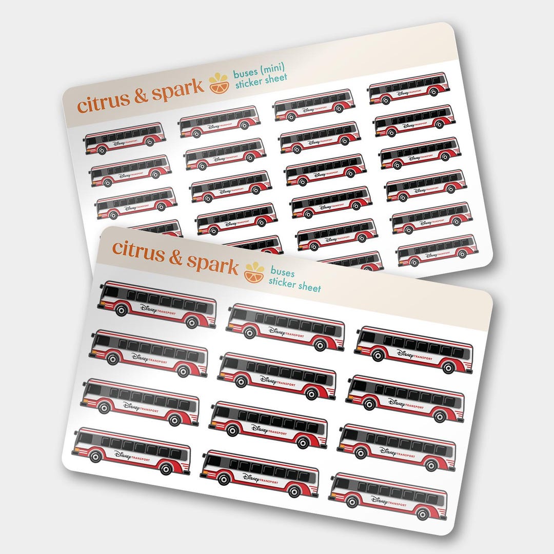 Disney Bus Sticker Sheets | Wdw Transportation | Planner Scrapbook ...