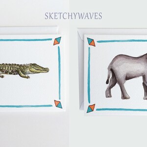 Safari Animals Mini Cards - Giraffe, Zebra, Leopard, Flamingo ...
