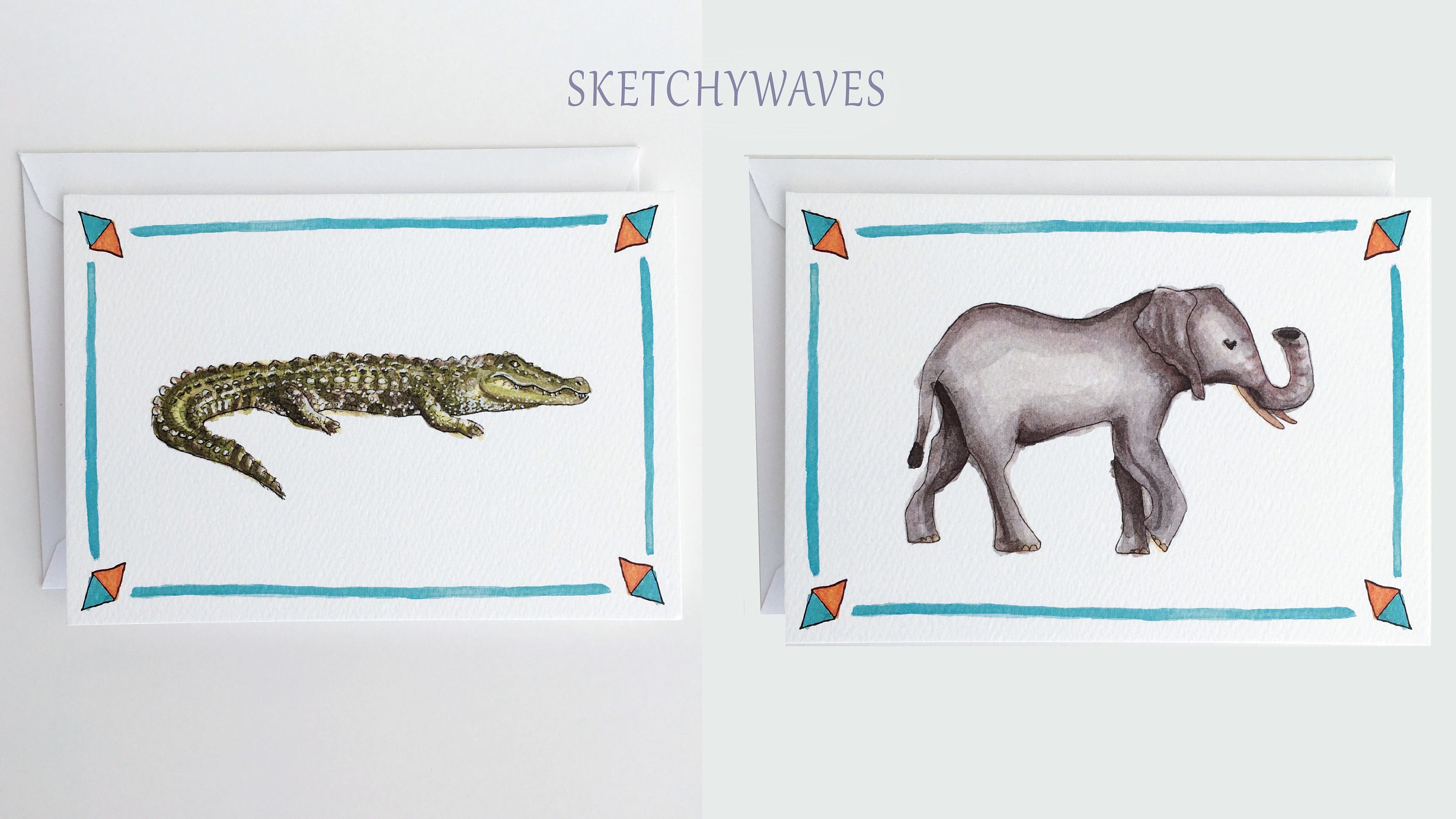 Safari Animals Mini Cards Giraffe Zebra Leopard Flamingo - Etsy