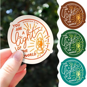 Matthew 5:14 | You Are a Light of the World | Matte Waterproof Vinyl ...