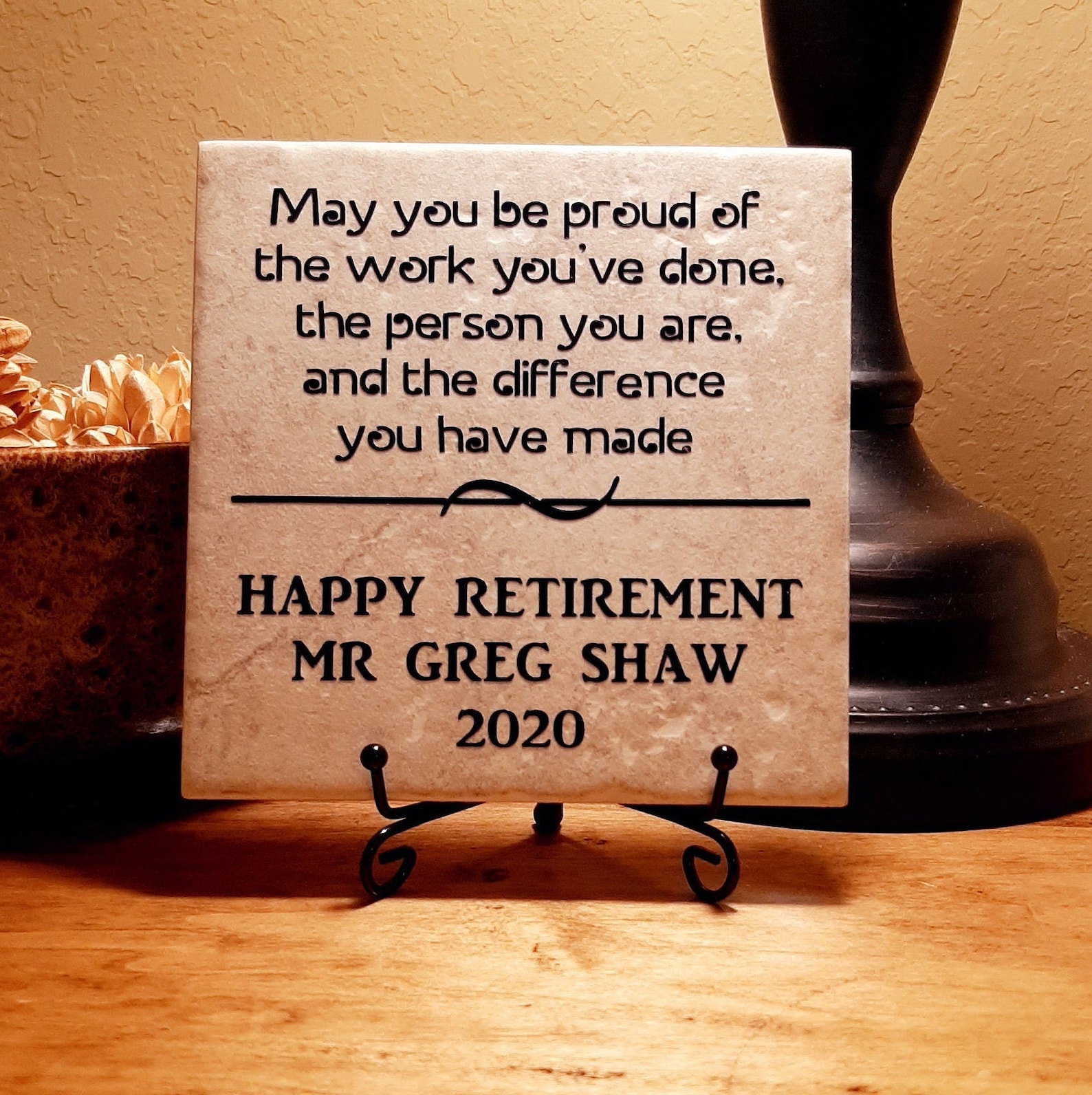 Personalized Happy Retirement Tile Plaque Gift for Boss - Etsy