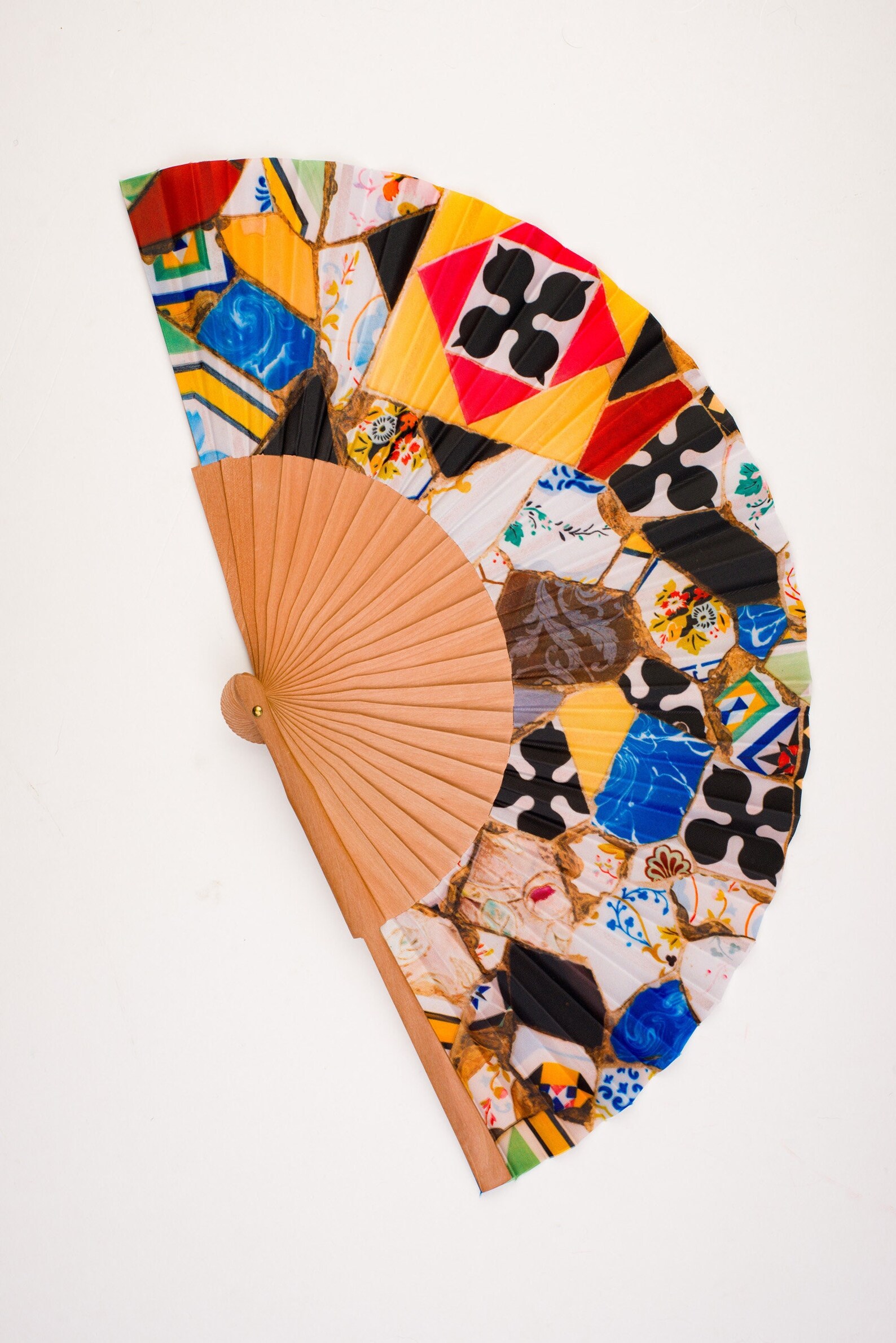 Hand Fan, Wood and Fabric Fan, Folding Fan, Handmade Fan, for Her, for ...