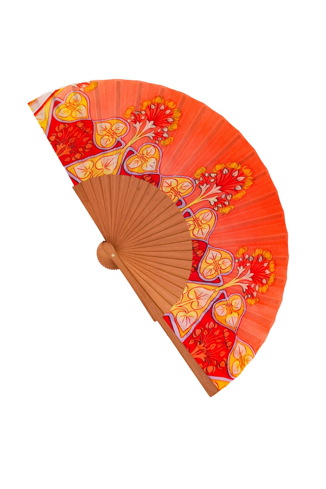 Hand Fan, Wood and Fabric Fan, Folding Fan, Handmade Fan, for Her, for ...