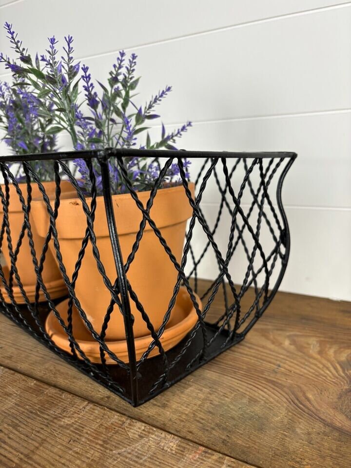 Vintage Black Metal French Country Window Box Planter Cottage Patio ...