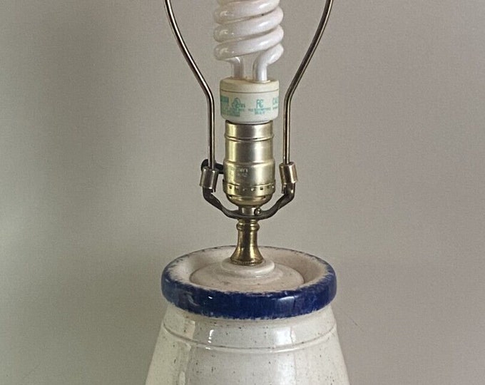 Vintage 80s Cape Cod Stoneware Table Lamp Blue Heart Country Farmhouse ...
