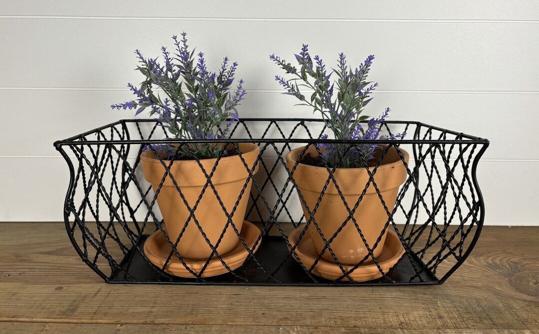 Vintage Black Metal French Country Window Box Planter Cottage Patio ...