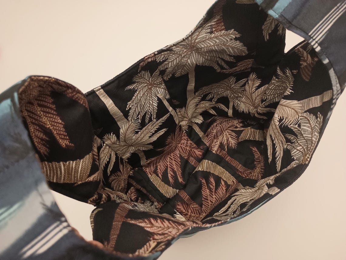 Reversible Japanese Knot Bag (palm Trees / Tropical) - Etsy