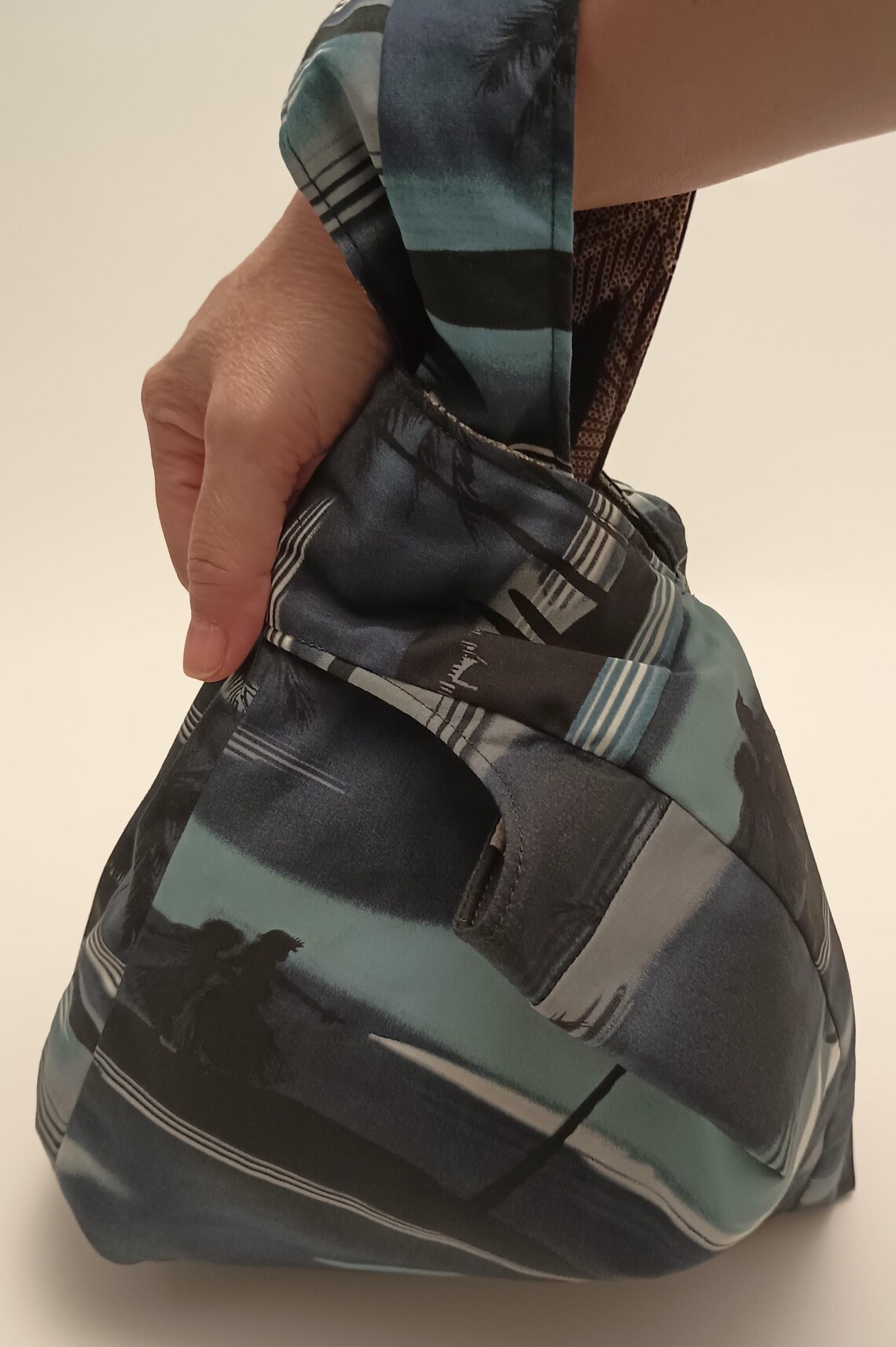 Reversible Japanese Knot Bag (palm Trees / Tropical) - Etsy