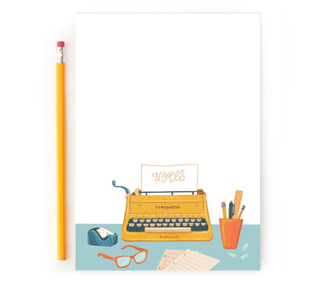 Retro To-do Notepad With Illustrated Typewriter for Daily - Etsy