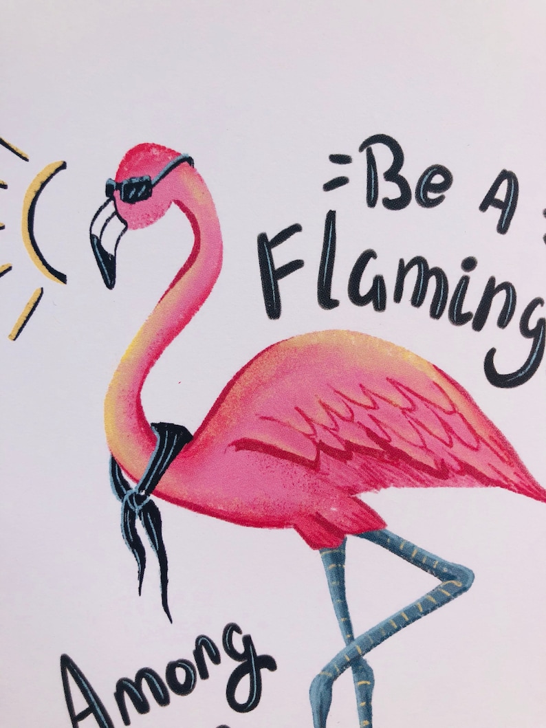 Pink Flamingo Card for Her With Encouraging Quote Saying | Etsy