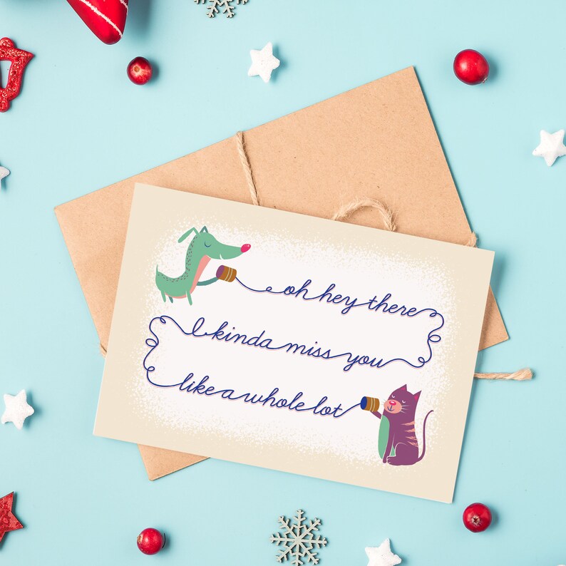 Long Distance Friendship Card Miss You Greeting Card With - Etsy