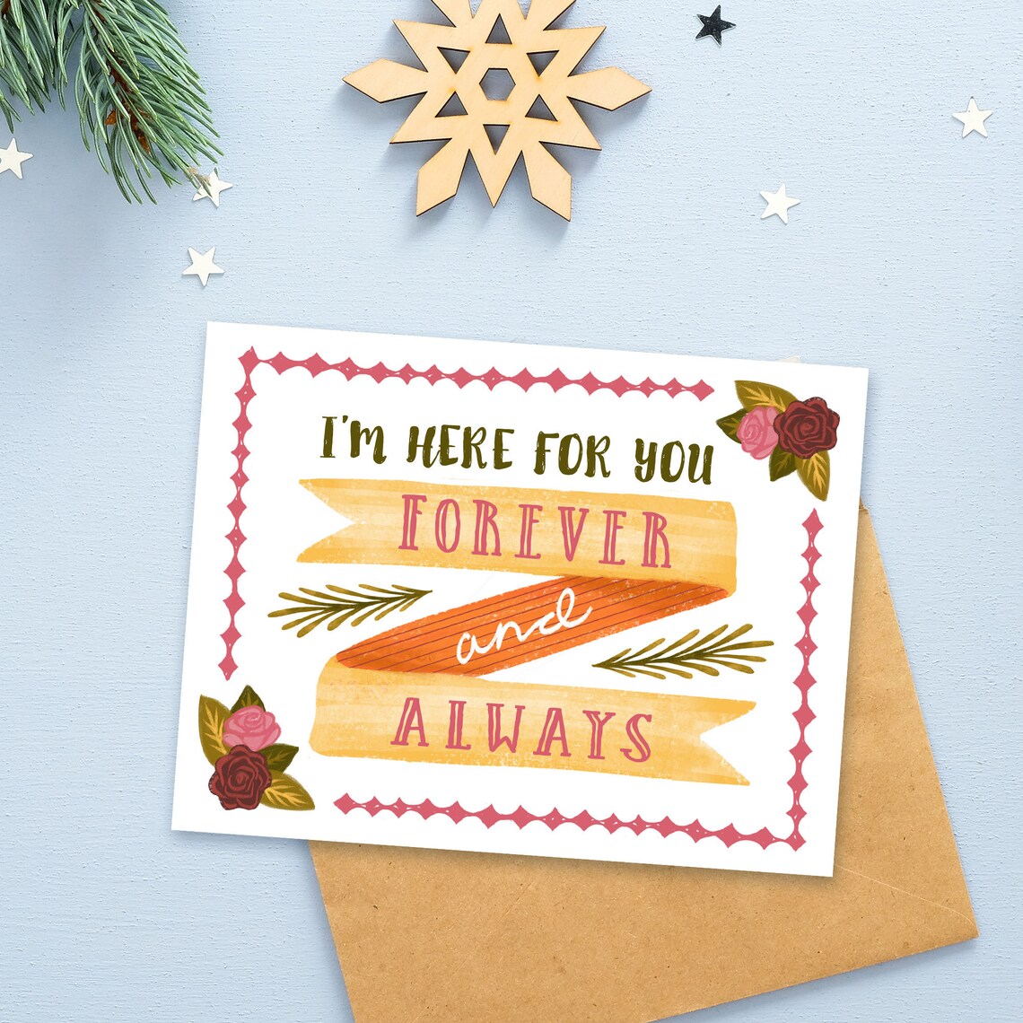Modern Sympathy Greeting Card with Illustrated Hand Lettering | Etsy