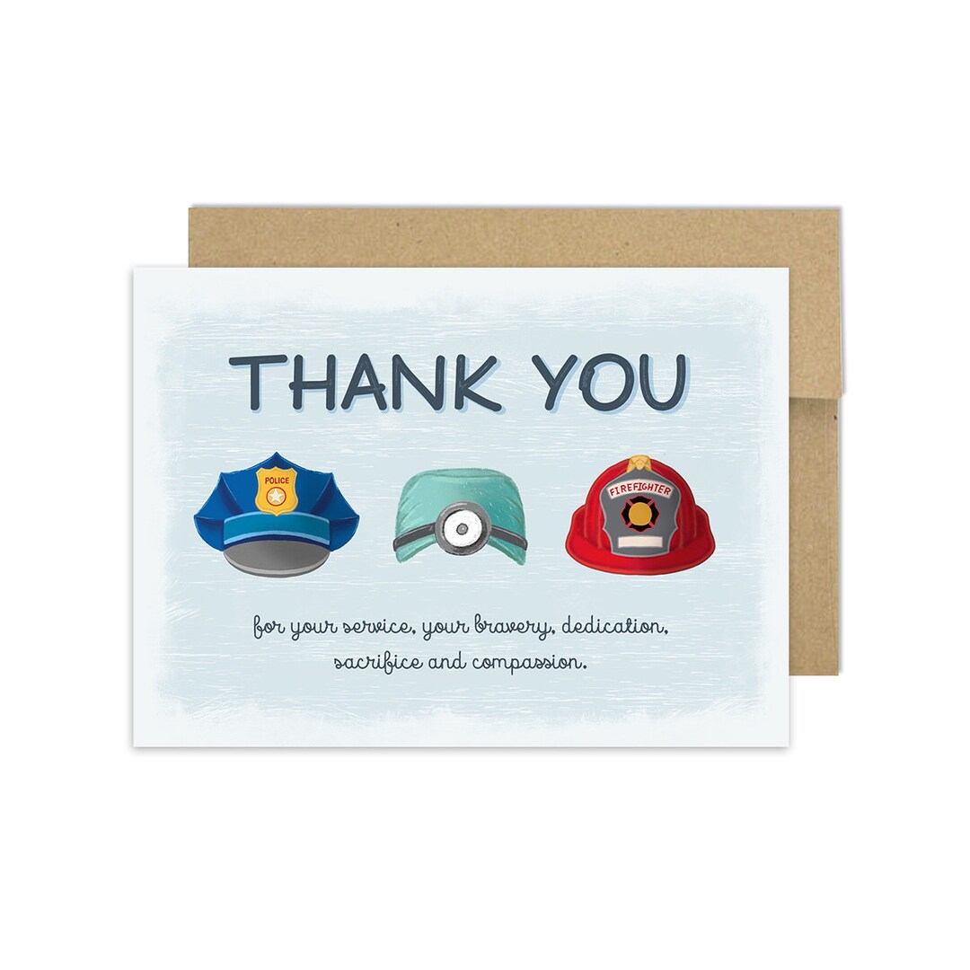 Thank You First Responders Greeting Card for Emergency Workers ...
