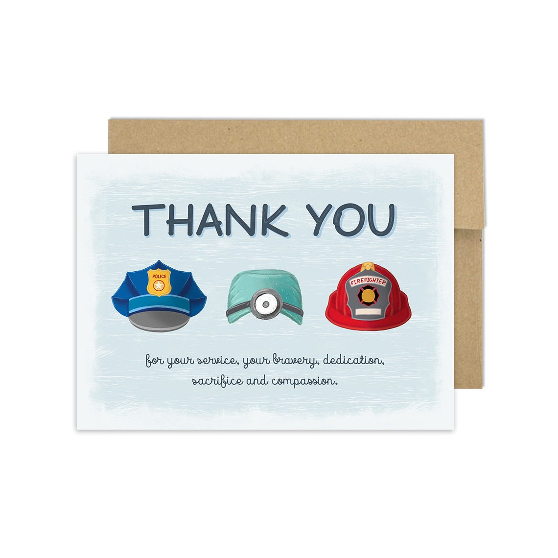 Thank You First Responders Greeting Card for Emergency - Etsy