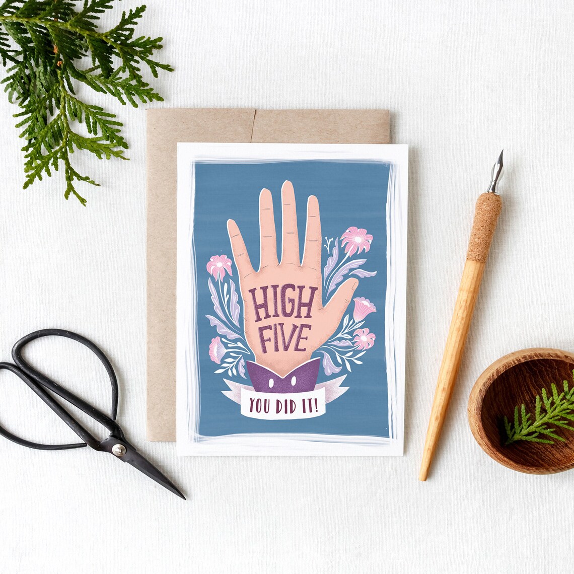 High Five Congrats Card for Graduate Floral Congratulations - Etsy