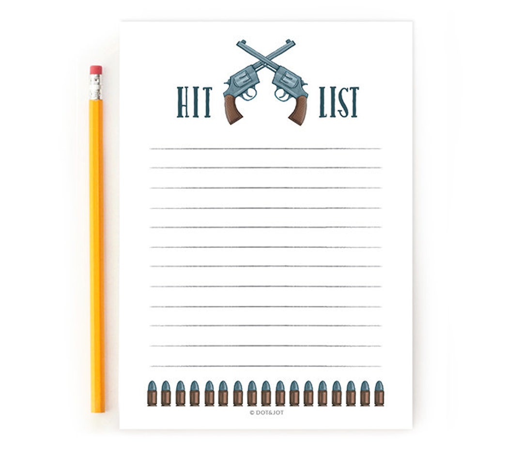 Hit List to Do Notepad With Illustrated Pistols Wild West - Etsy
