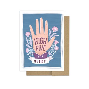High Five Congrats Card for Graduate Floral Congratulations - Etsy
