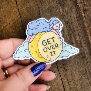 Funny Sheep Over Moon Sticker for Laptop, Sarcastic Saying Vinyl Decal ...