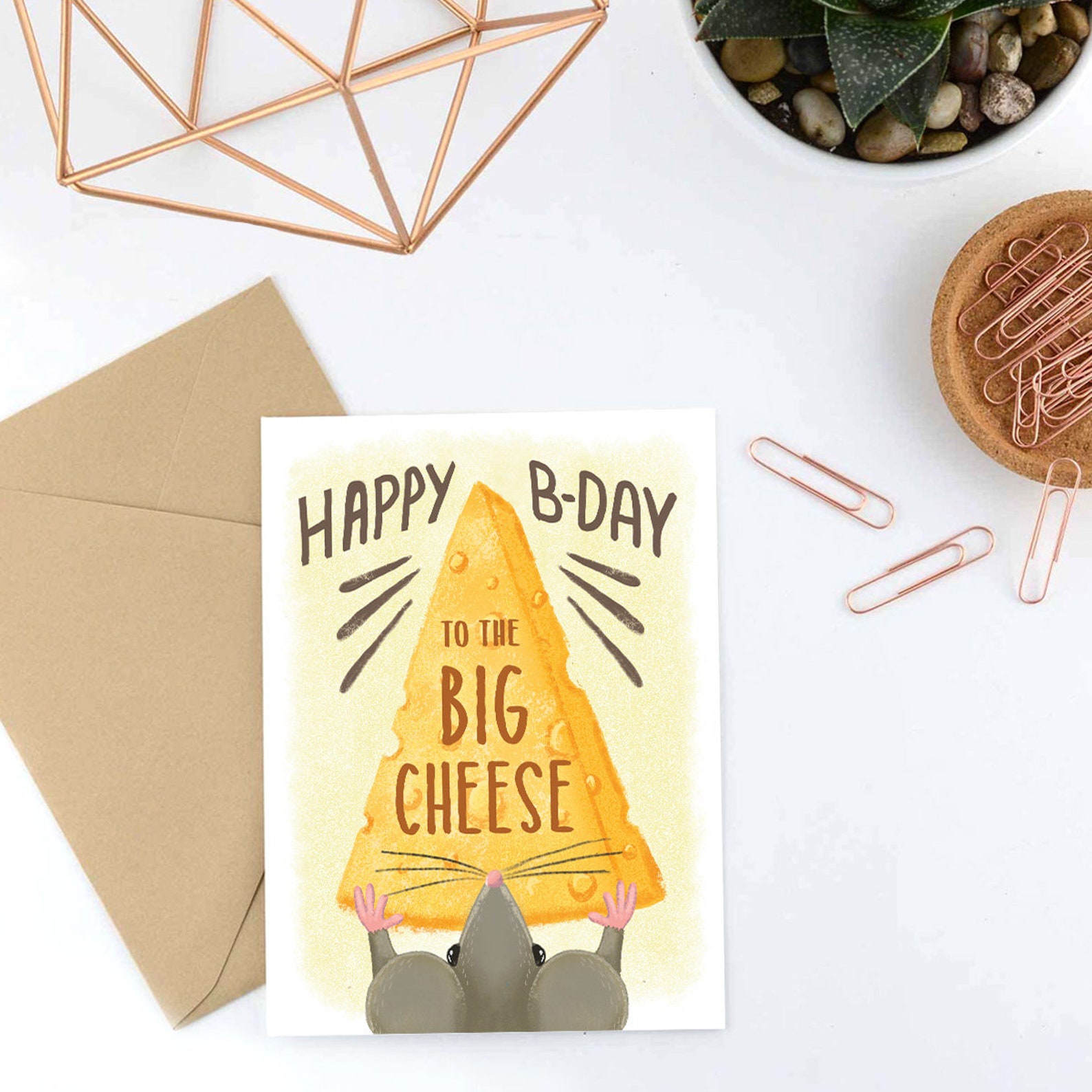 Cheese Pun Birthday Greeting Card Big Cheese Mouse Card - Etsy