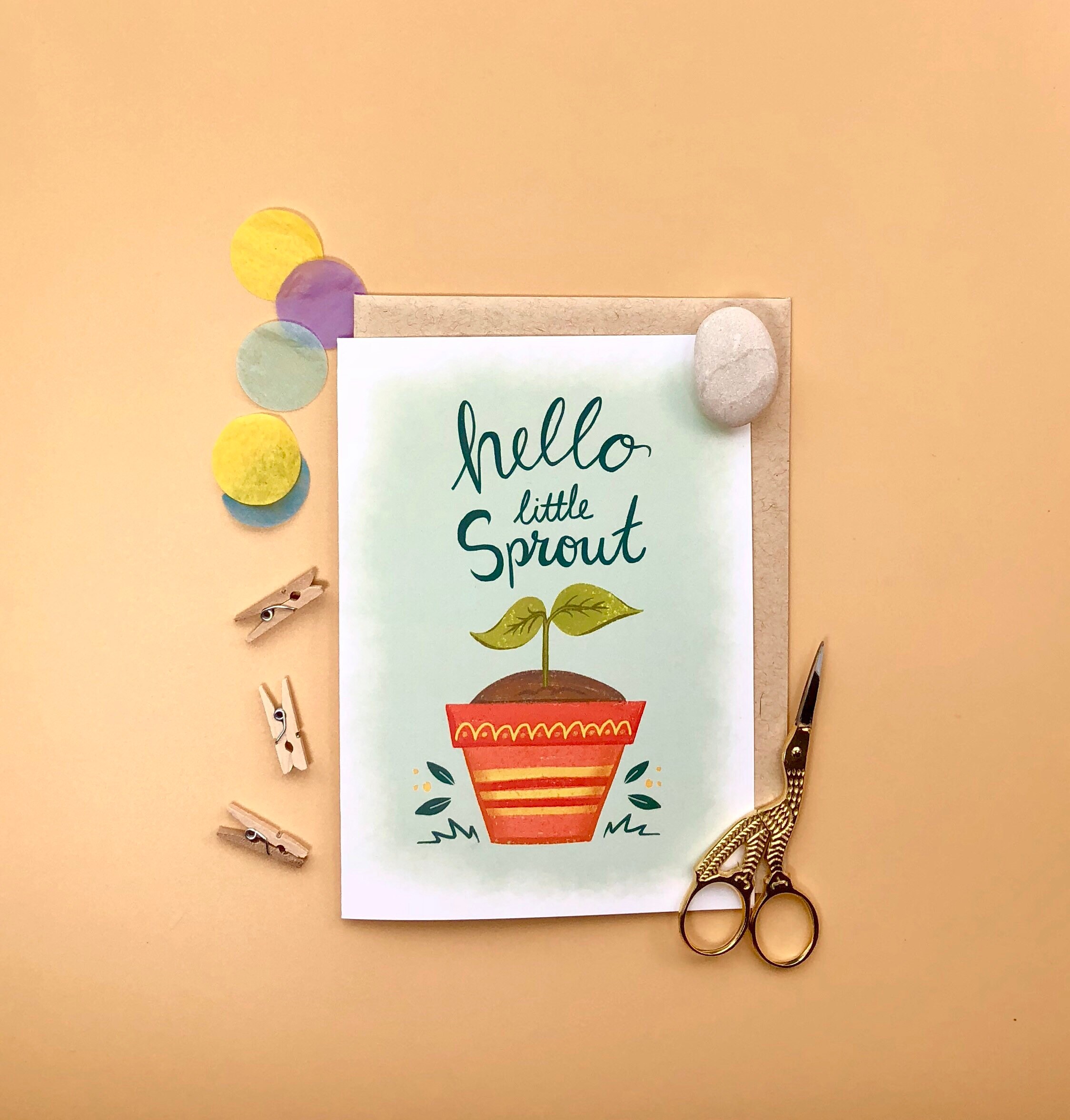 Baby Sprout Card for New Parents Botanical Welcome New Baby - Etsy