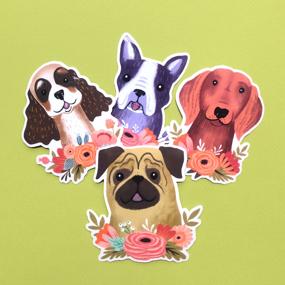 Dogs Stickers Pack, Die Cut Decals of Dog Breeds, Waterproof Vinyl ...