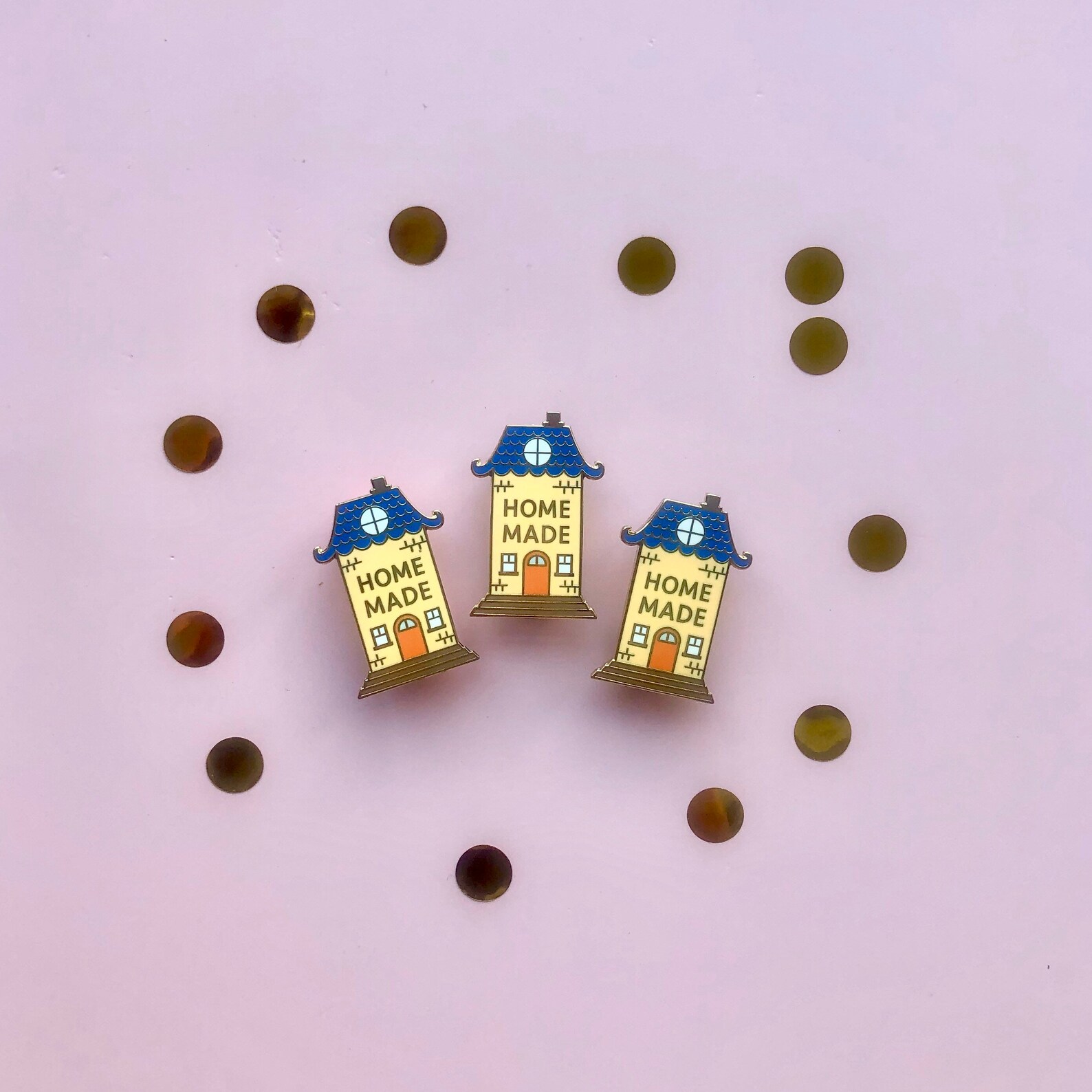 Home Enamel Pin Accessory for Creative Makers Gold Plated | Etsy